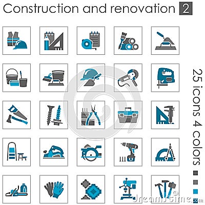 Construction And Renovation Icons 2 Royalty Free Stock Photography ...