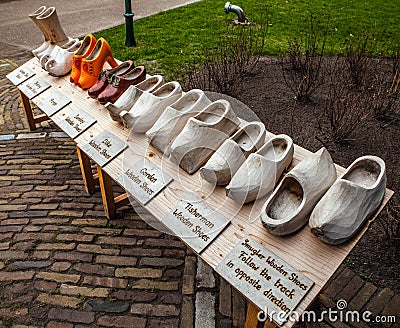 Set Of Different Colorful Vintage Dutch Wooden Clogs Editorial Image ...