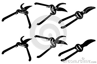 Set Of Different Pruning Shears Cartoon Vector | CartoonDealer.com ...