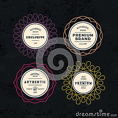 Set Of Elegant Labels With Frames Vector Illustration | CartoonDealer ...