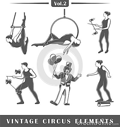 Set of Elements of the Circus Stock Vector - Illustration of lion ...