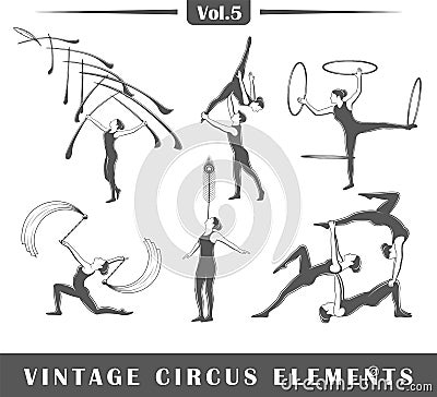 Set of Elements of the Circus Stock Vector - Illustration of lion ...