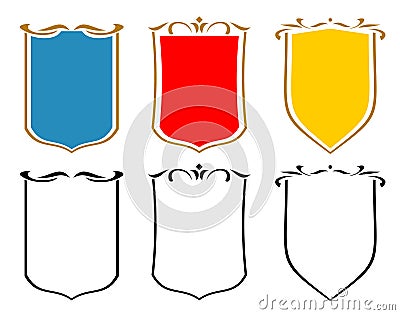 Set Of Emblems, Crests And Shields. JPG, EPS Stock Image - Image: 1346361