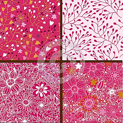 Beautiful Floral Collection with Leaves and Flowers Stock Illustration ...