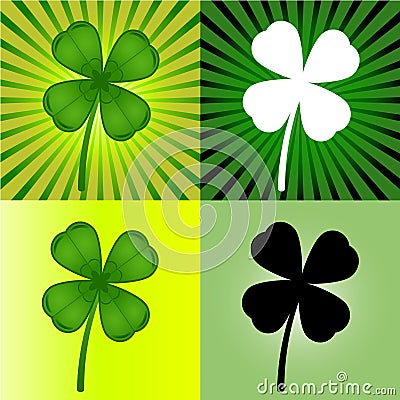 Set Of Four Stylized Clover Leaves Vector Illustration | CartoonDealer ...
