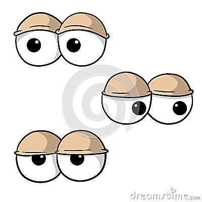 Set Funny Eye. Comic Emotions. The Element Of A Person Face. Hand ...