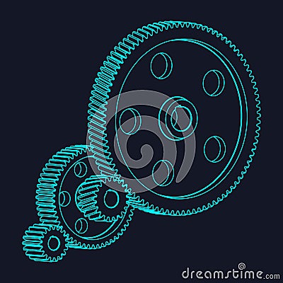 Set Of Gears Wheels Of The Same Module. Stock Vector - Image: 54387899