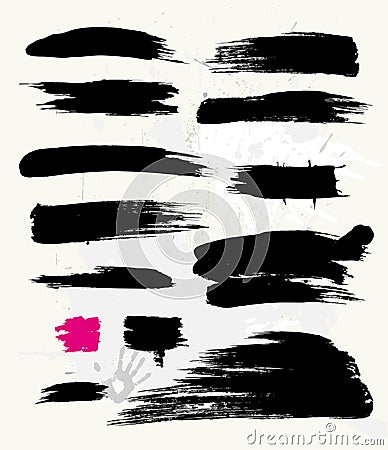 Set Of Grunge Brush Stock Photography - Image: 9841632