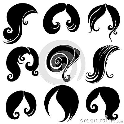 Set Of Hair Symbols Royalty Free Stock Photos - Image: 9863478