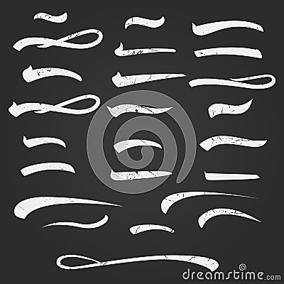 Set Of Hand Lettering Underlines Lines Isolated On White. Handwritten ...