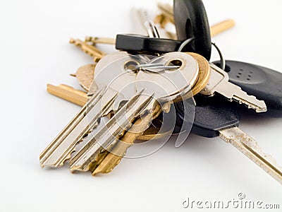 Set Of House And Car Keys On White Background Stock Photo - Image: 5789300