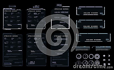 Set HUD Elements For The User Interface. Modern Dialog Boxes And Pointers. Digital Streaming ...