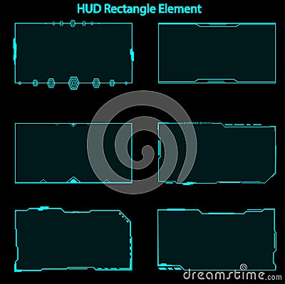 Set Of Hud Rectangle Elements,Futuristic Sci Fi Modern User Interface ...