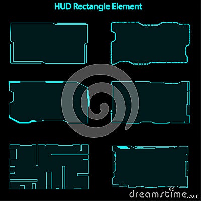 Set Of Hud Rectangle Elements,Futuristic Sci Fi Modern User Interface ...