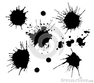 Set Of Ink Blotches Cartoon Vector | CartoonDealer.com #69388555