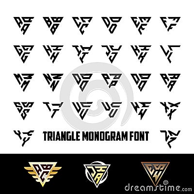 Triangle Fonts Monogram Logo Icon Vector Illustrator | CartoonDealer ...