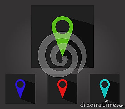 Set Of Map Markers Icons Illustrated Stock Photo | CartoonDealer.com ...
