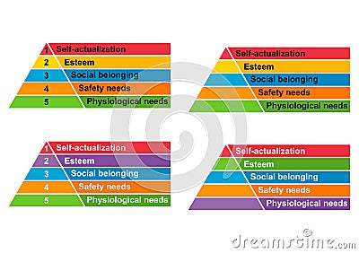 Set Of Maslow Pyramid Hierarchy Of Needs, Motivation Model Growth ...
