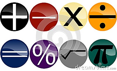 Set Of Math Symbols Royalty Free Stock Photo - Image: 14028405