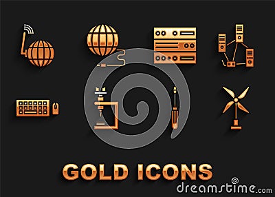 Set Microscope, Computer Network, Wind Turbine, Screwdriver, Keyboard ...