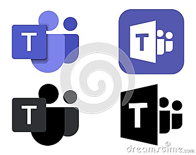 Set Of Microsoft Teams Logo Or Icon Vector Illustration | CartoonDealer ...