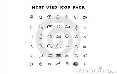 MOST USED ICONS PACK For Web Ui And Print Design Stock Photography ...
