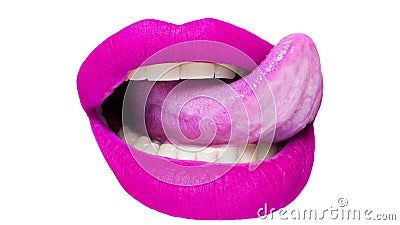 Set of Movement of Multi-colored Lips. Animation. Gif on a White ...