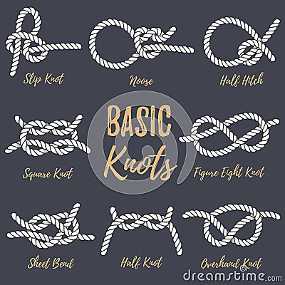 Set Of Nautical Rope Knots. Stock Vector - Image: 71405952
