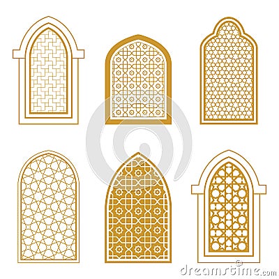 Set Of Ornamental Islamic Window Vector Illustration | CartoonDealer ...
