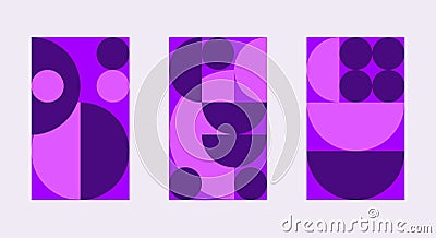 Set Of Patterns In Bauhaus Style For Interior Posters. Swiss Style ...