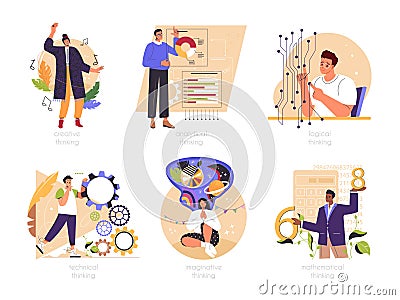 Set Of People With Different Mental Mindset Types Or Models Creative ...