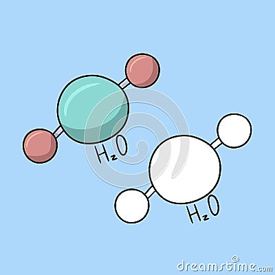 A Set Of Pictures, A Diagram Of The Structure Of A Water Molecule, A ...