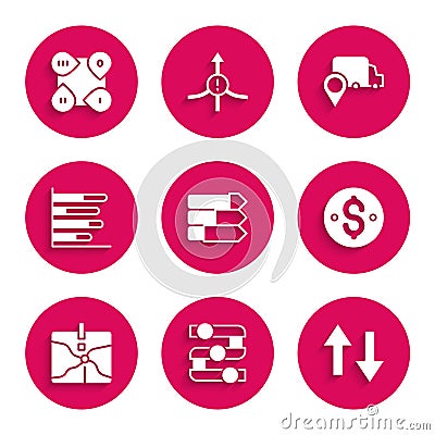 Set Pie Chart Infographic, Graph, Chart, Diagram, Arrow, Dollar Symbol, Intersection Point ...