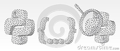 Set Of Python Coding Language Signs. Programming Analytics, Magnifying ...