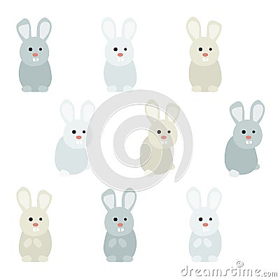 Set Of Rabbits Cartoon Vector | CartoonDealer.com #98998115