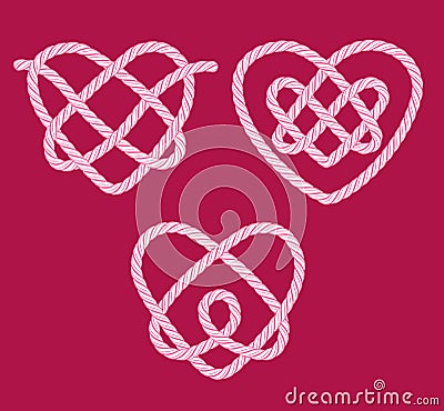 Set Of Rope Heart Knots Cartoon Vector | CartoonDealer.com #65702983