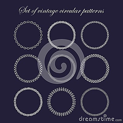Set Of Round And Circular Decorative Patterns Cartoon Vector ...
