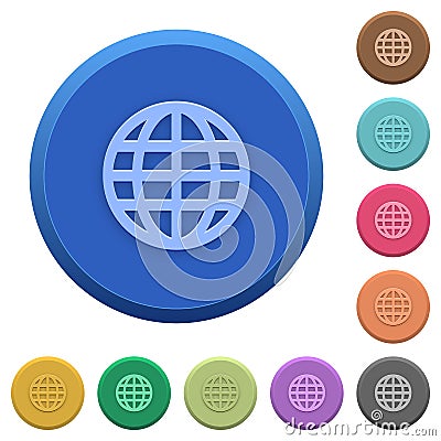 Embossed Globe Buttons Vector Illustration | CartoonDealer.com #186300954