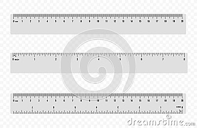 Set Of Ruler Scale 20 Cm And 8 Inch Vector Design. Inch And ?entimeter ...