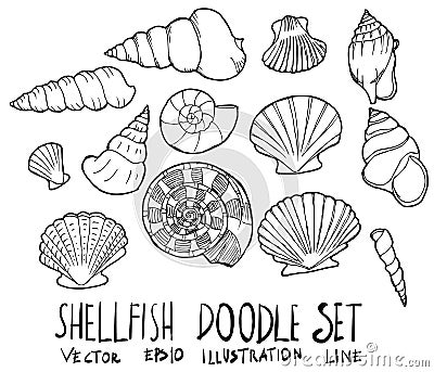 Scallop Shell Line Drawing Stock Illustrations – 1,234 Scallop Shell ...