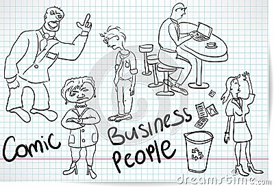 Set Of Sketches Of Comical Cartoons Vector Illustration | CartoonDealer ...