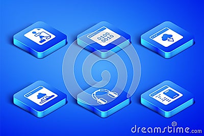 Set Software, Flowchart, Headphones, Cloud Technology Data Transfer, Binary Code And Icon ...