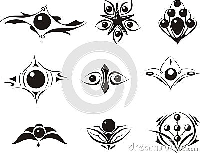Set Of Symmetrical Floral Decorative Dingbats Cartoon Vector | CartoonDealer.com #70709773
