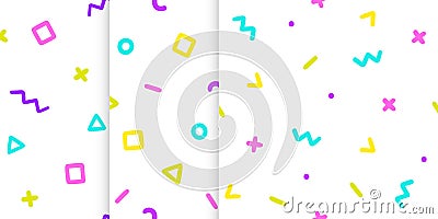 Set Of Three Backgrounds With Symbols. Vector Illustration ...