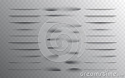 Set Of Transparent Shadow With Soft Edges. Realistic Shadow Effect ...