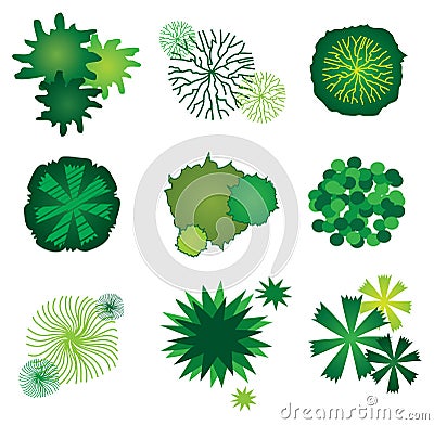 Set Of Tree Icons For Garden Plan Design Stock Images - Image: 21753494