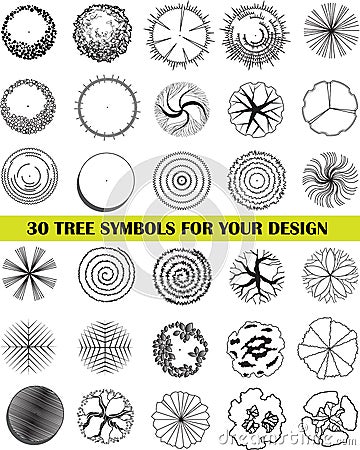 A Set Of Tree Top Symbols Vector Illustration | CartoonDealer.com #89905790