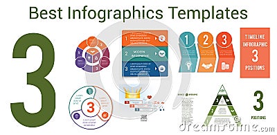Set Universal 6 Templates For Infographics Conceptual Cyclic Processes ...