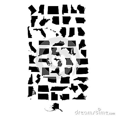 Set Of US States Maps Cartoon Vector | CartoonDealer.com #113391475