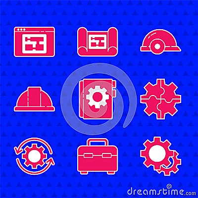 Set User Manual, Toolbox, Gear, And Arrows As Workflow, Worker Safety ...